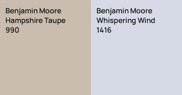 Benjamin Moore Hampshire Taupe vs. Benjamin Moore Whispering Wind ...