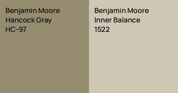 Benjamin Moore Hancock Gray vs. Benjamin Moore Inner Balance comparison