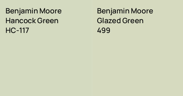 Benjamin Moore Hancock Green vs. Benjamin Moore Glazed Green comparison