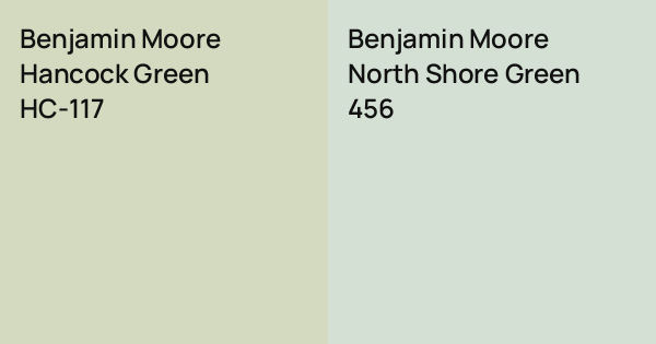 Benjamin Moore Hancock Green vs. Benjamin Moore North Shore Green ...