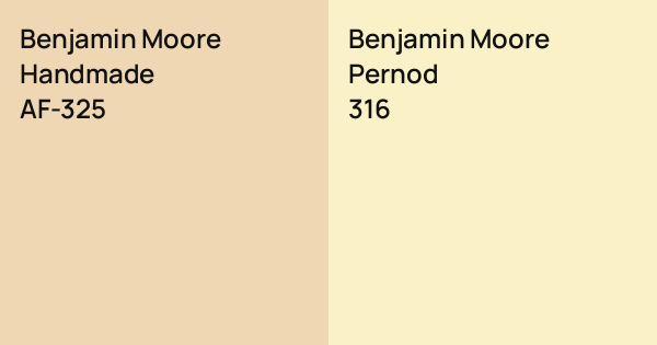 Benjamin Moore Handmade vs. Benjamin Moore Pernod comparison