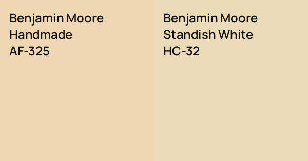 Benjamin Moore Handmade vs. Benjamin Moore Standish White comparison