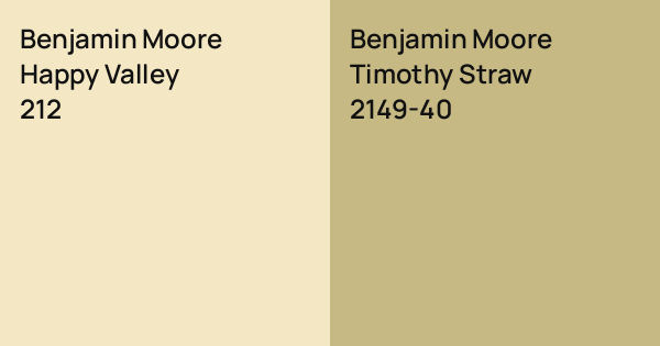 Benjamin Moore Happy Valley vs. Benjamin Moore Timothy Straw comparison