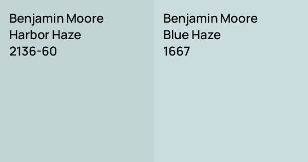 Benjamin Moore Harbor Haze vs. Benjamin Moore Blue Haze comparison