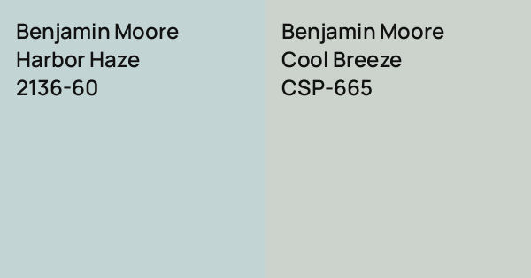 Benjamin Moore Harbor Haze vs. Benjamin Moore Cool Breeze comparison