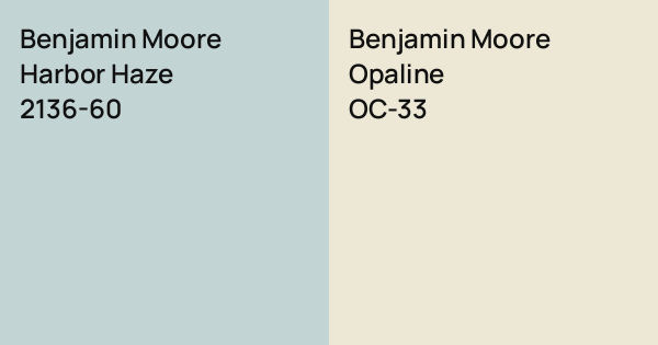 Benjamin Moore Harbor Haze vs. Benjamin Moore Opaline comparison