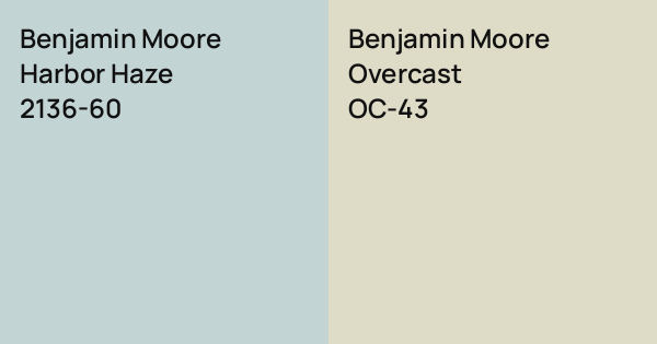 Benjamin Moore Harbor Haze vs. Benjamin Moore Overcast comparison