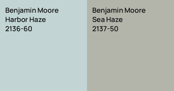 Benjamin Moore Harbor Haze vs. Benjamin Moore Sea Haze comparison