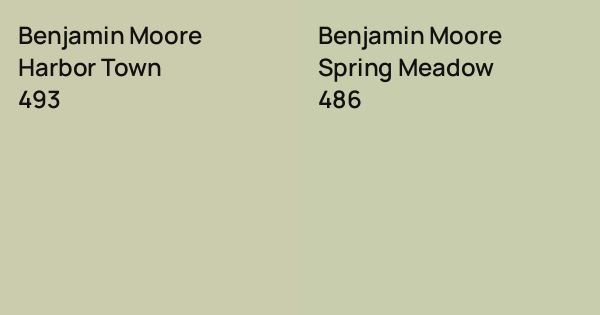 Benjamin Moore Harbor Town vs. Benjamin Moore Spring Meadow comparison