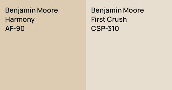 Benjamin Moore Harmony vs. Benjamin Moore First Crush comparison