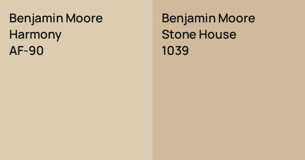 Benjamin Moore Harmony vs. Benjamin Moore Stone House comparison