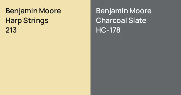 Benjamin Moore Harp Strings vs. Benjamin Moore Charcoal Slate comparison