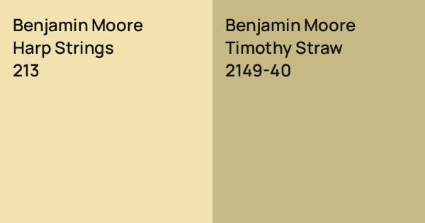 Benjamin Moore Harp Strings vs. Benjamin Moore Timothy Straw comparison