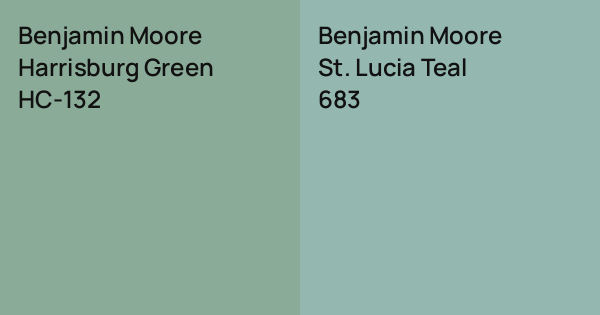 Benjamin Moore Harrisburg Green vs. Benjamin Moore St. Lucia Teal ...