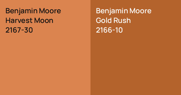 Benjamin Moore Harvest Moon vs. Benjamin Moore Gold Rush comparison