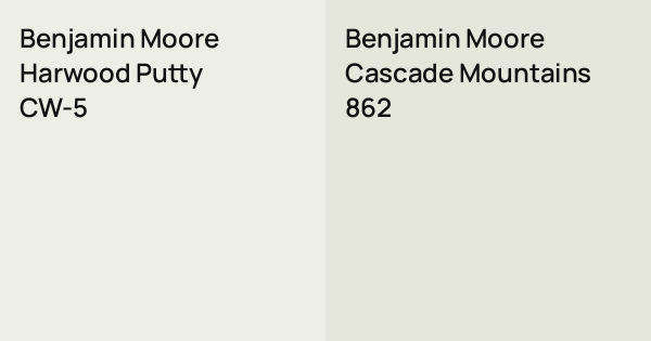 Benjamin Moore Harwood Putty vs. Benjamin Moore Cascade Mountains ...