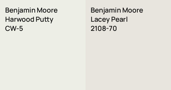 Benjamin Moore Harwood Putty vs. Benjamin Moore Lacey Pearl comparison