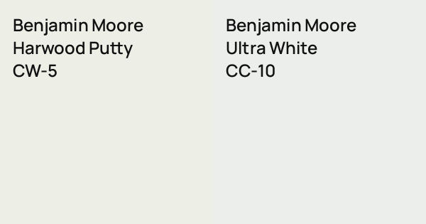 Benjamin Moore Harwood Putty vs. Benjamin Moore Ultra White comparison