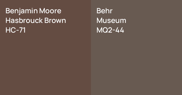 Benjamin Moore Hasbrouck Brown vs. Behr Museum comparison