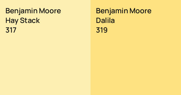 Benjamin Moore Hay Stack vs. Benjamin Moore Dalila comparison