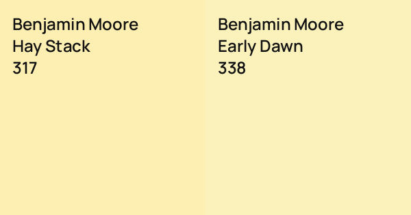 Benjamin Moore Hay Stack vs. Benjamin Moore Early Dawn comparison