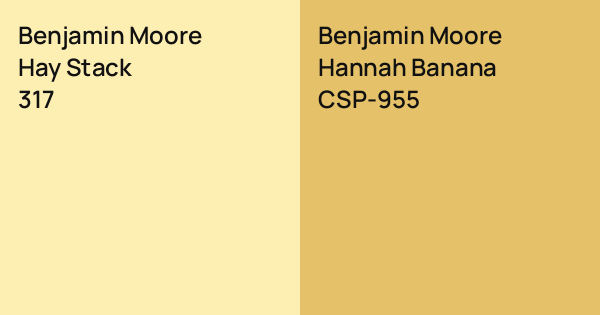 Benjamin Moore Hay Stack vs. Benjamin Moore Hannah Banana comparison