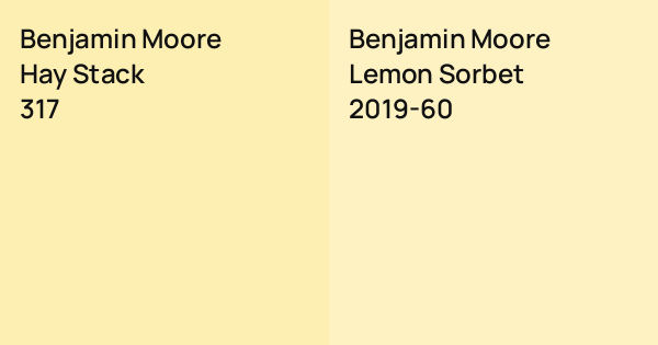 Benjamin Moore Hay Stack vs. Benjamin Moore Lemon Sorbet comparison