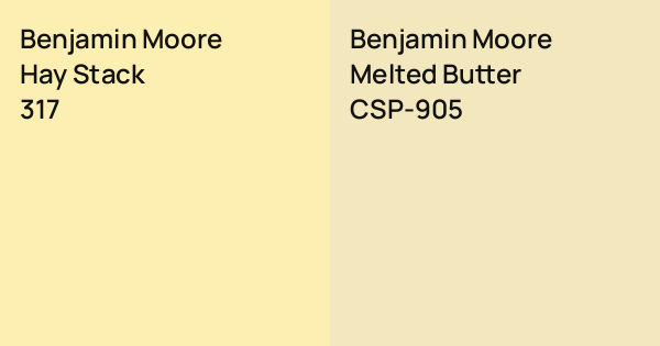 Benjamin Moore Hay Stack vs. Benjamin Moore Melted Butter comparison