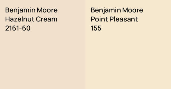 Benjamin Moore Hazelnut Cream vs. Benjamin Moore Point Pleasant comparison