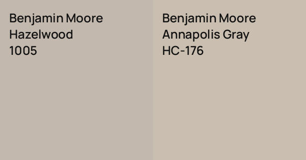 Benjamin Moore Hazelwood vs. Benjamin Moore Annapolis Gray comparison