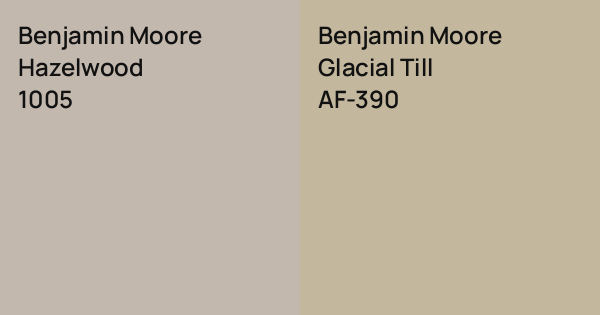 Benjamin Moore Hazelwood vs. Benjamin Moore Glacial Till comparison