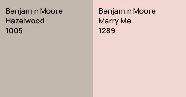 Benjamin Moore Hazelwood vs. Benjamin Moore Marry Me comparison