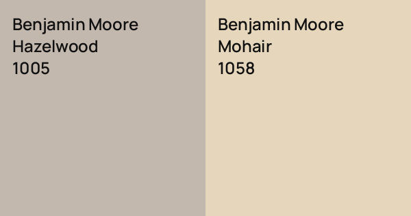 Benjamin Moore Hazelwood vs. Benjamin Moore Mohair comparison