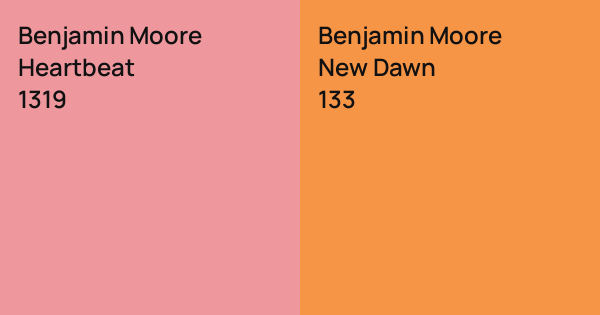 Benjamin Moore Heartbeat vs. Benjamin Moore New Dawn comparison