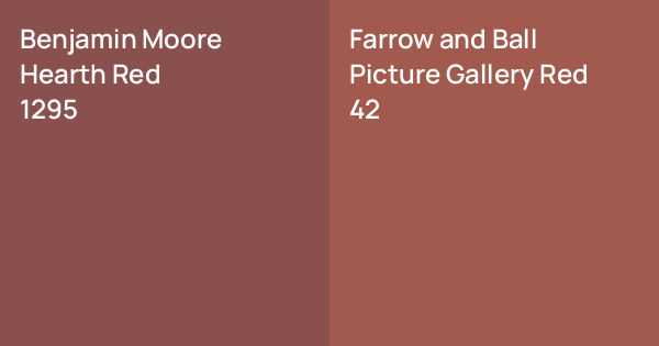Benjamin Moore Hearth Red vs. Farrow and Ball Picture Gallery Red ...
