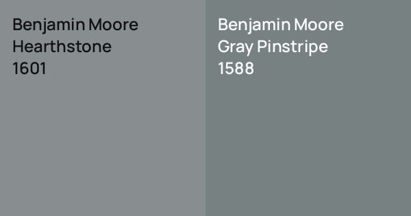 Benjamin Moore Hearthstone vs. Benjamin Moore Gray Pinstripe comparison