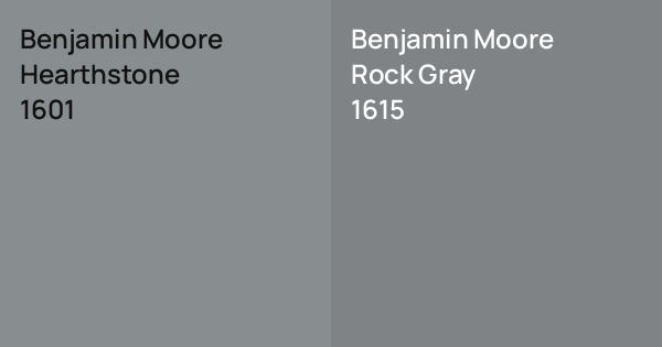 Benjamin Moore Hearthstone vs. Benjamin Moore Rock Gray comparison