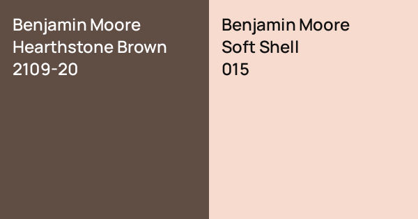 Benjamin Moore Hearthstone Brown vs. Benjamin Moore Soft Shell comparison