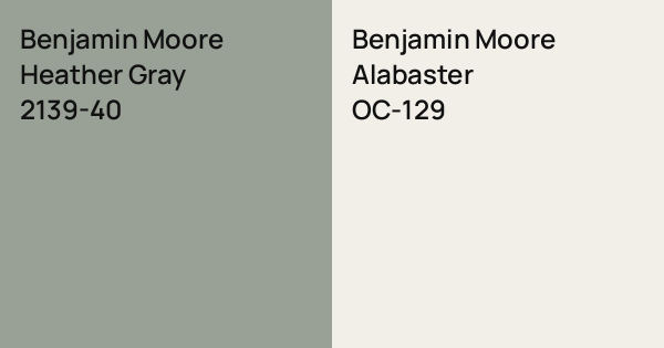 Benjamin Moore Heather Gray vs. Benjamin Moore Alabaster comparison