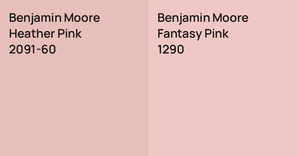 Benjamin Moore Heather Pink vs. Benjamin Moore Fantasy Pink comparison