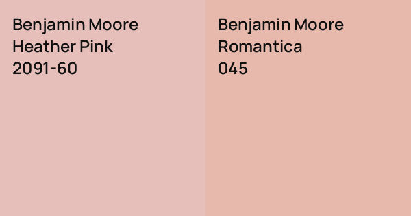 Benjamin Moore Heather Pink vs. Benjamin Moore Romantica comparison