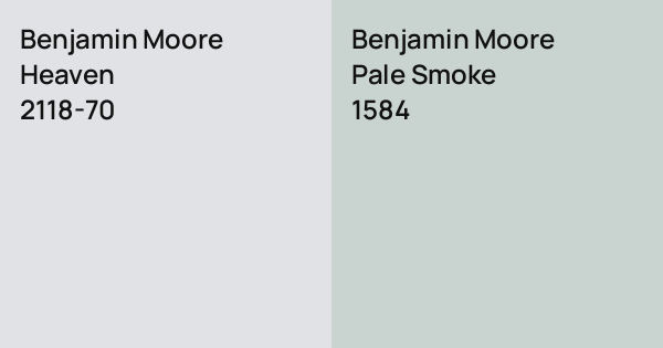 Benjamin Moore Heaven vs. Benjamin Moore Pale Smoke comparison