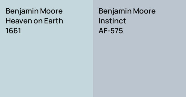 Benjamin Moore Heaven on Earth vs. Benjamin Moore Instinct comparison