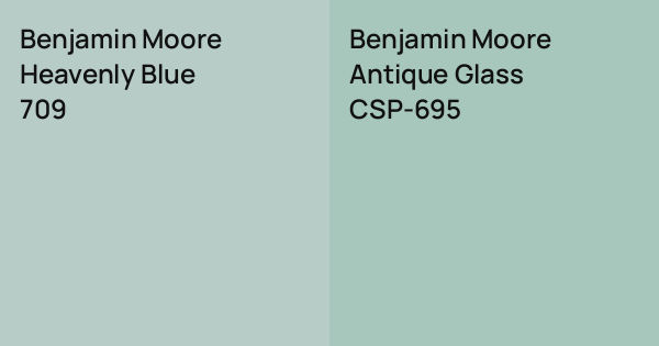Benjamin Moore Heavenly Blue vs. Benjamin Moore Antique Glass comparison