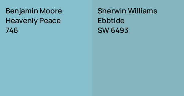 Benjamin Moore Heavenly Peace vs. Sherwin Williams Ebbtide comparison