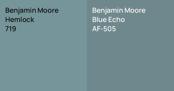 Benjamin Moore Hemlock vs. Benjamin Moore Blue Echo comparison