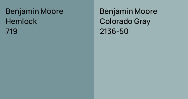 Benjamin Moore Hemlock vs. Benjamin Moore Colorado Gray comparison