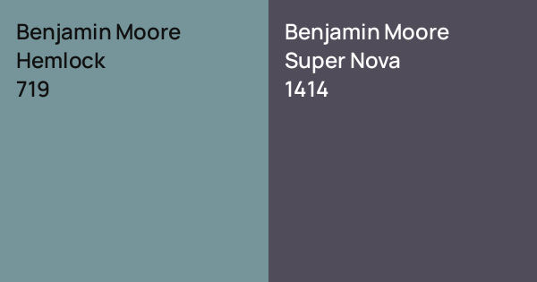 Benjamin Moore Hemlock vs. Benjamin Moore Super Nova comparison
