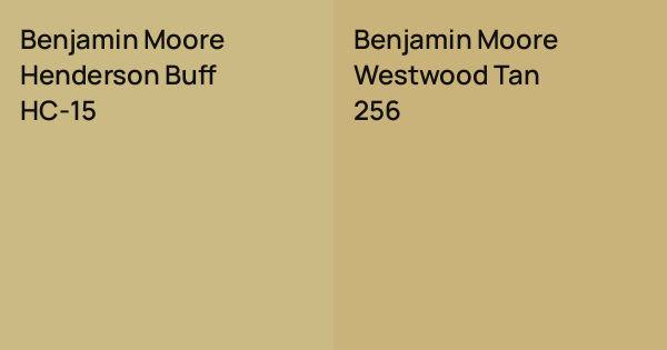 Benjamin Moore Henderson Buff vs. Benjamin Moore Westwood Tan comparison