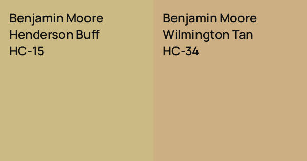Benjamin Moore Henderson Buff vs. Benjamin Moore Wilmington Tan comparison